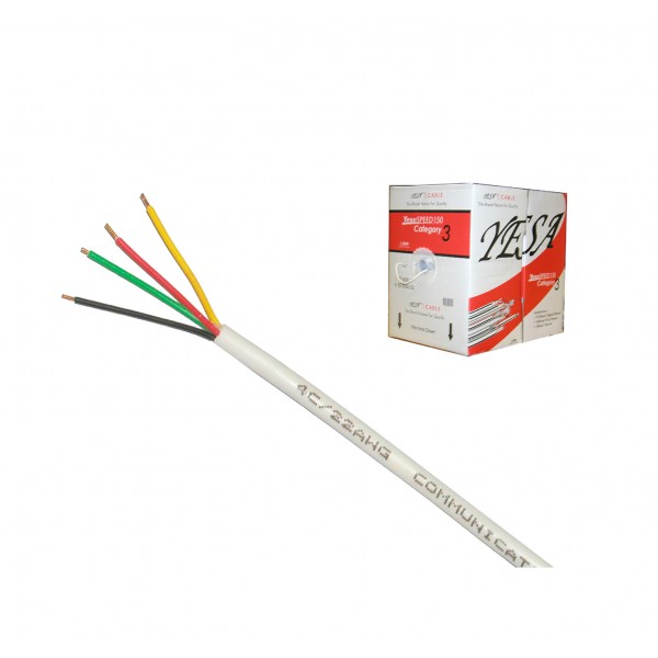 TE1000-22AW: 4C 22AWG QUAD ALARM WIRE, 1000FT-Yesalink